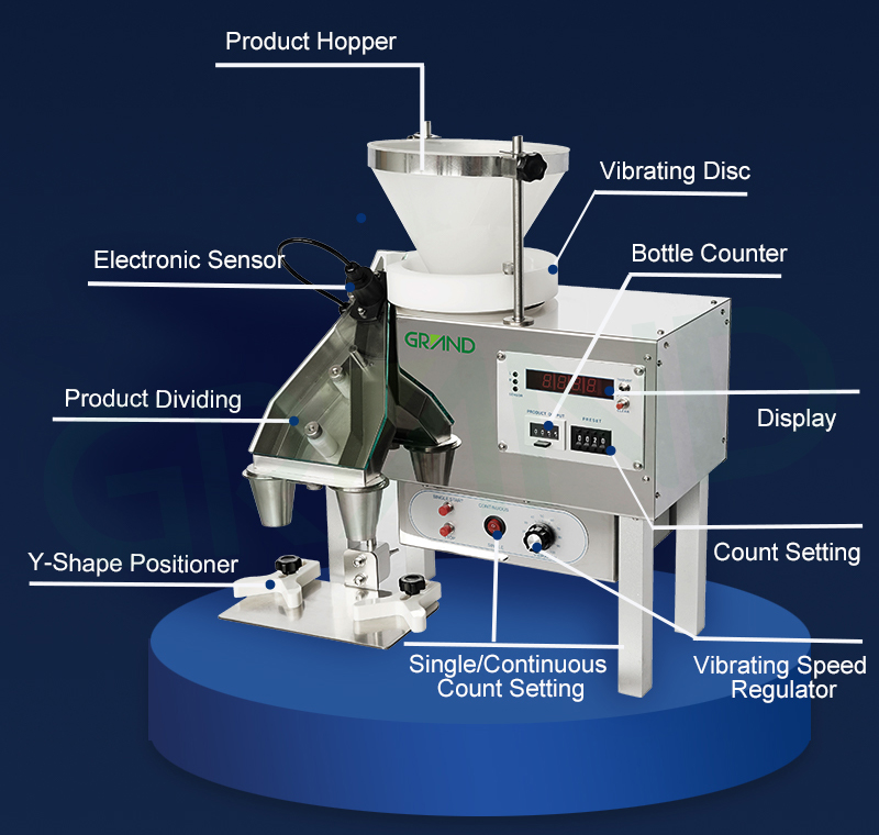 Semi automatic pills candy milk tablet counting filling machine ...